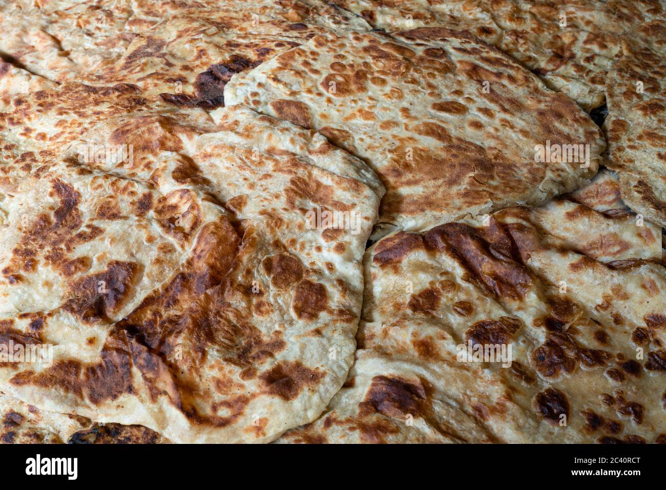 Gozleme or katmer bread background texture. Populer in Turkey Stock ...