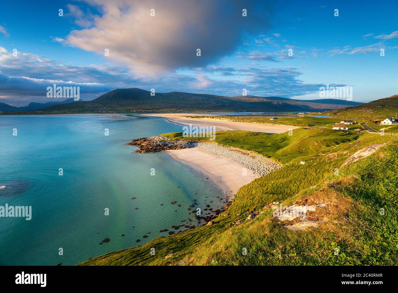 Looking across the Sound of Taransay to Luskentyre beach from Seilebost ...