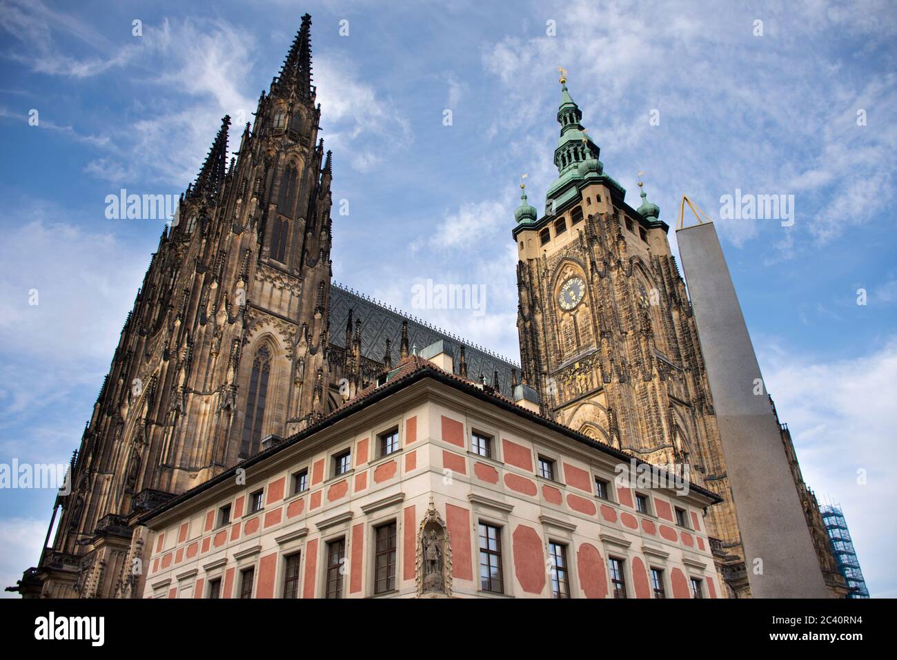 Classic vintage retro antique building at Prague castle for Czechia ...