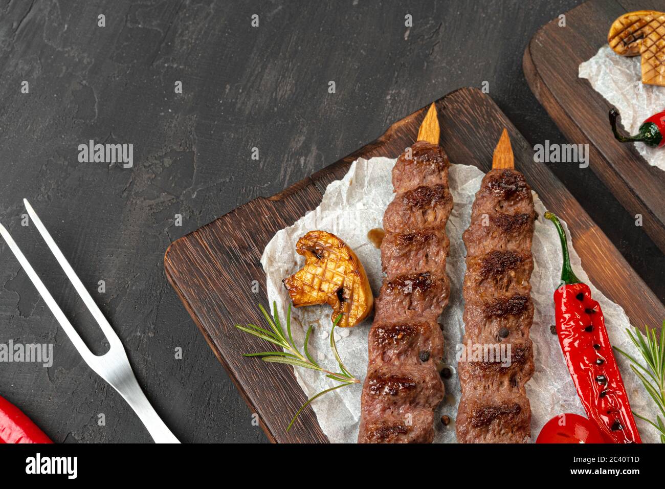 Delicious lula kebab served hi-res stock photography and images - Alamy