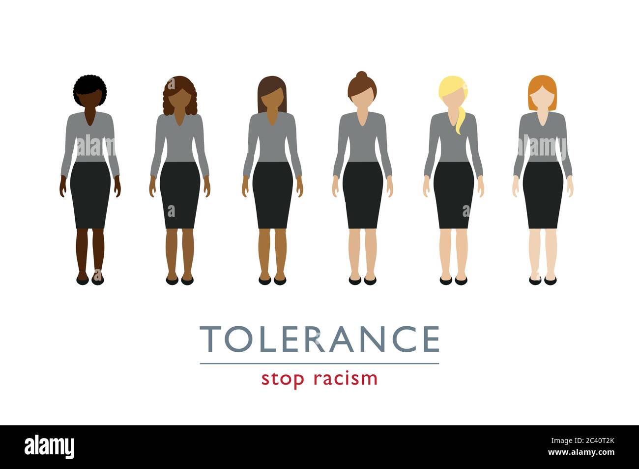 stop racism tolerance concept persons with different skin colors vector ...