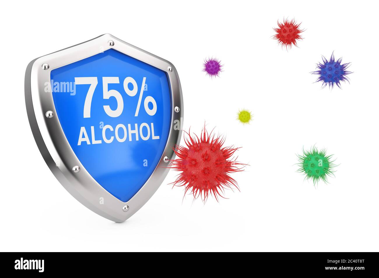 Antiviral Disinfection Concept. 75% Alcohol Disinfector Shield ...