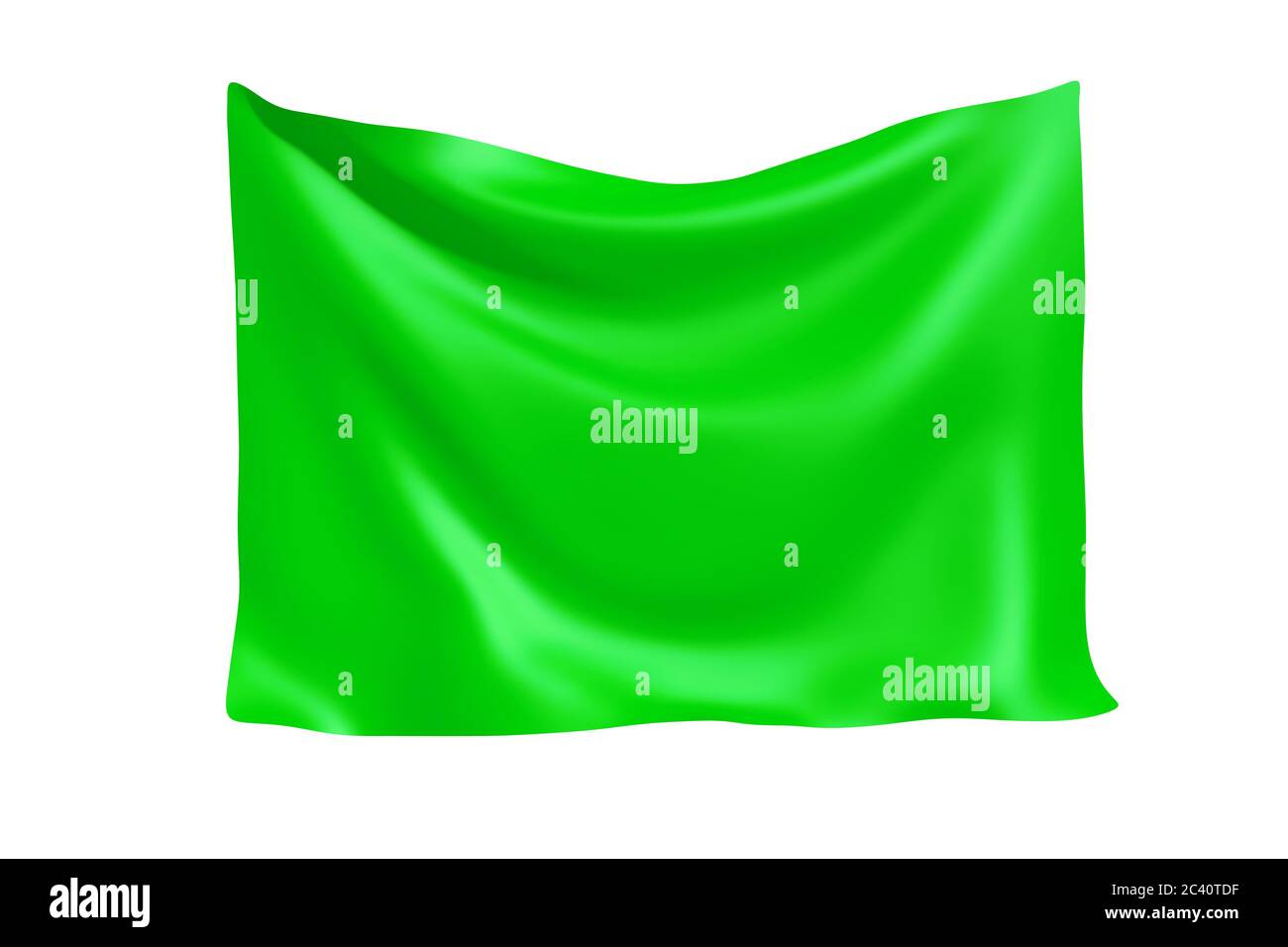 Textile Fabric Banner. Hanging Green Cloth Banner with Blank Space for ...