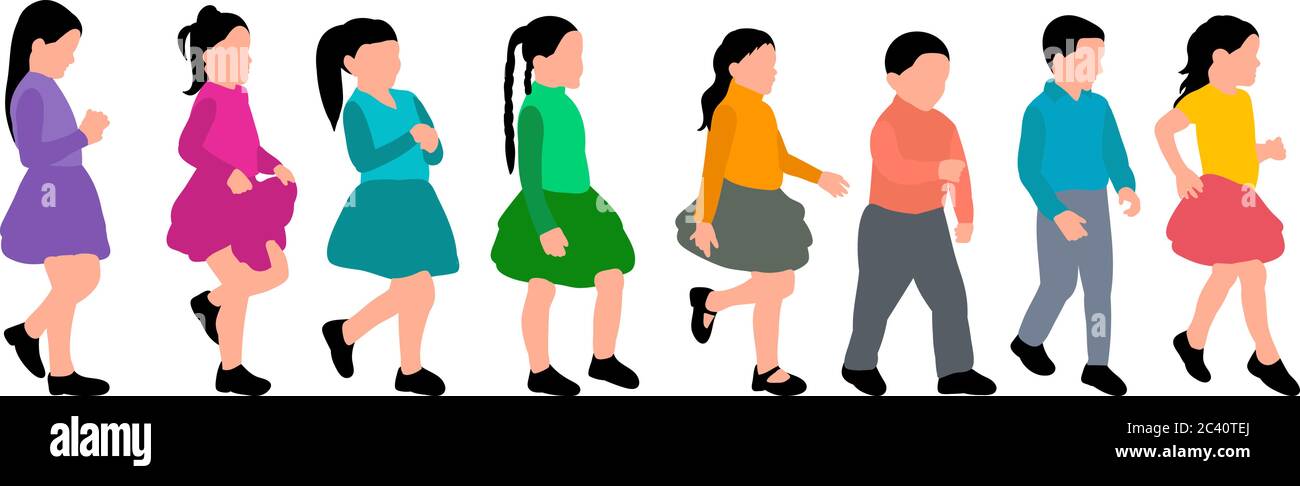 vector, on white background, faceless child, set, collection Stock ...