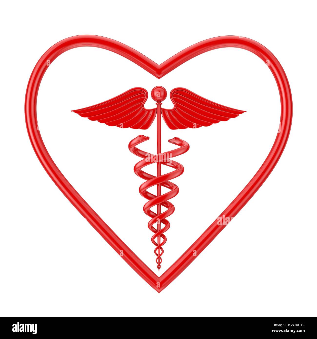 Red Caduceus Medical Symbol Medical Caduceus Symbol" Photographic