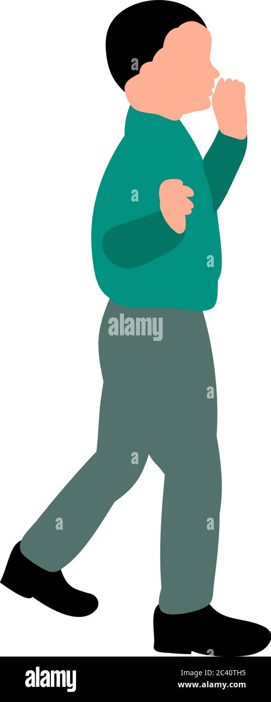 vector, on a white background, a faceless child is walking Stock Vector ...