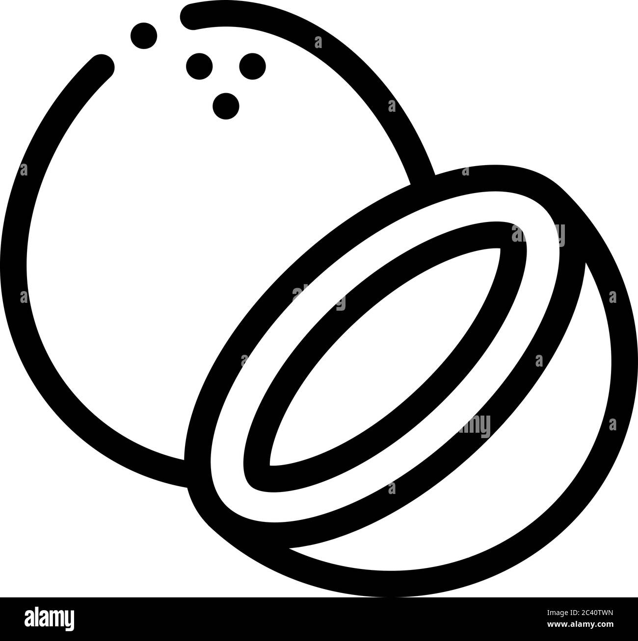 coconut nut icon vector outline illustration Stock Vector Image & Art ...