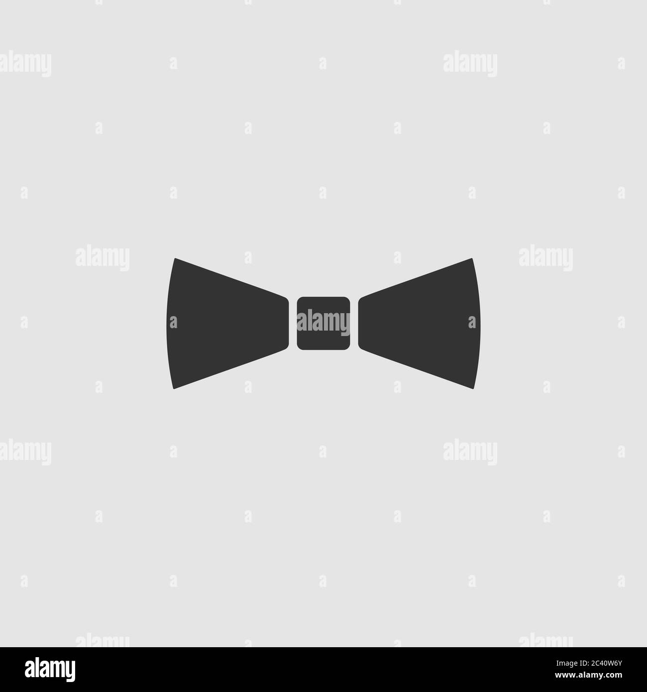 Simple Bow Tie icon flat. Black pictogram on grey background. Vector ...