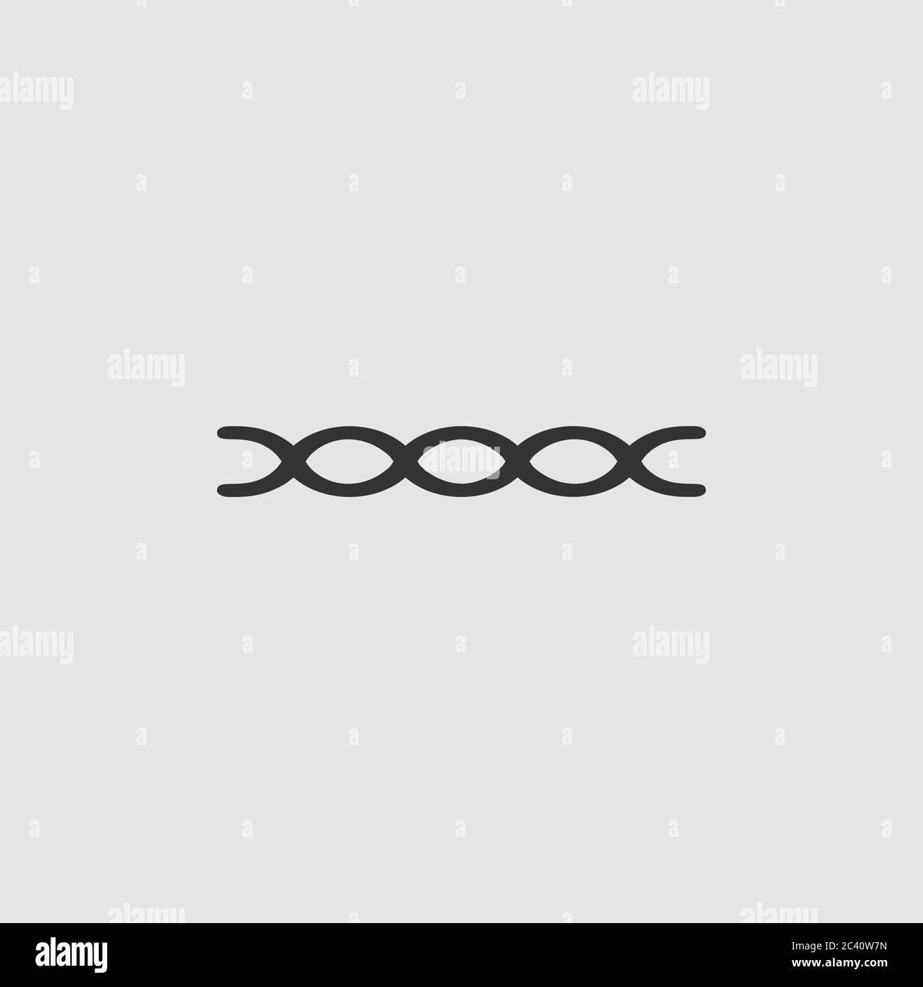 Chain icon flat. Black pictogram on grey background. Vector ...