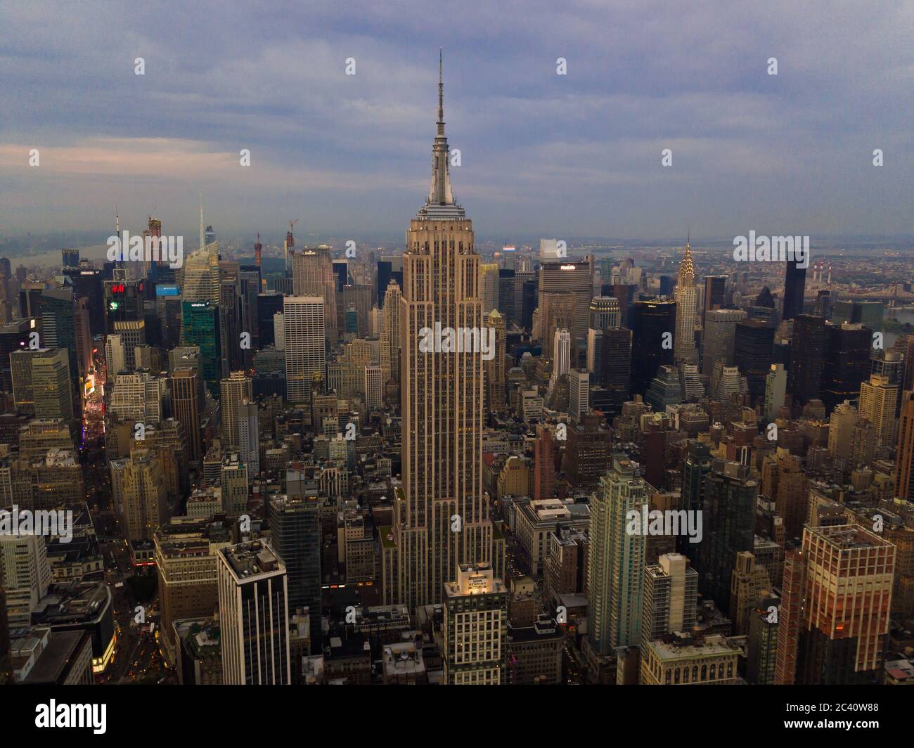 The Heart of Manhattan, Empire State Building in New York City Aerial ...