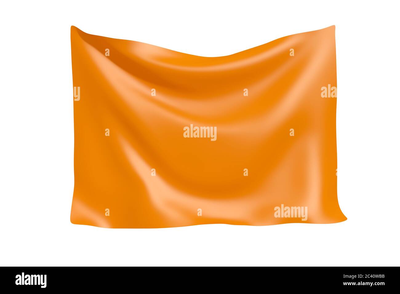 Textile Fabric Banner. Hanging Orange Cloth Banner with Blank Space for ...