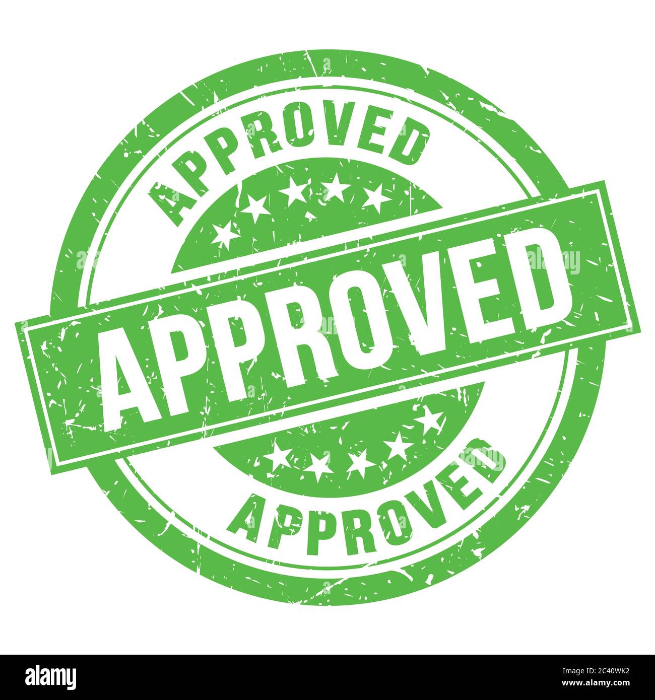 APPROVED green grungy round rubber stamp Stock Photo - Alamy
