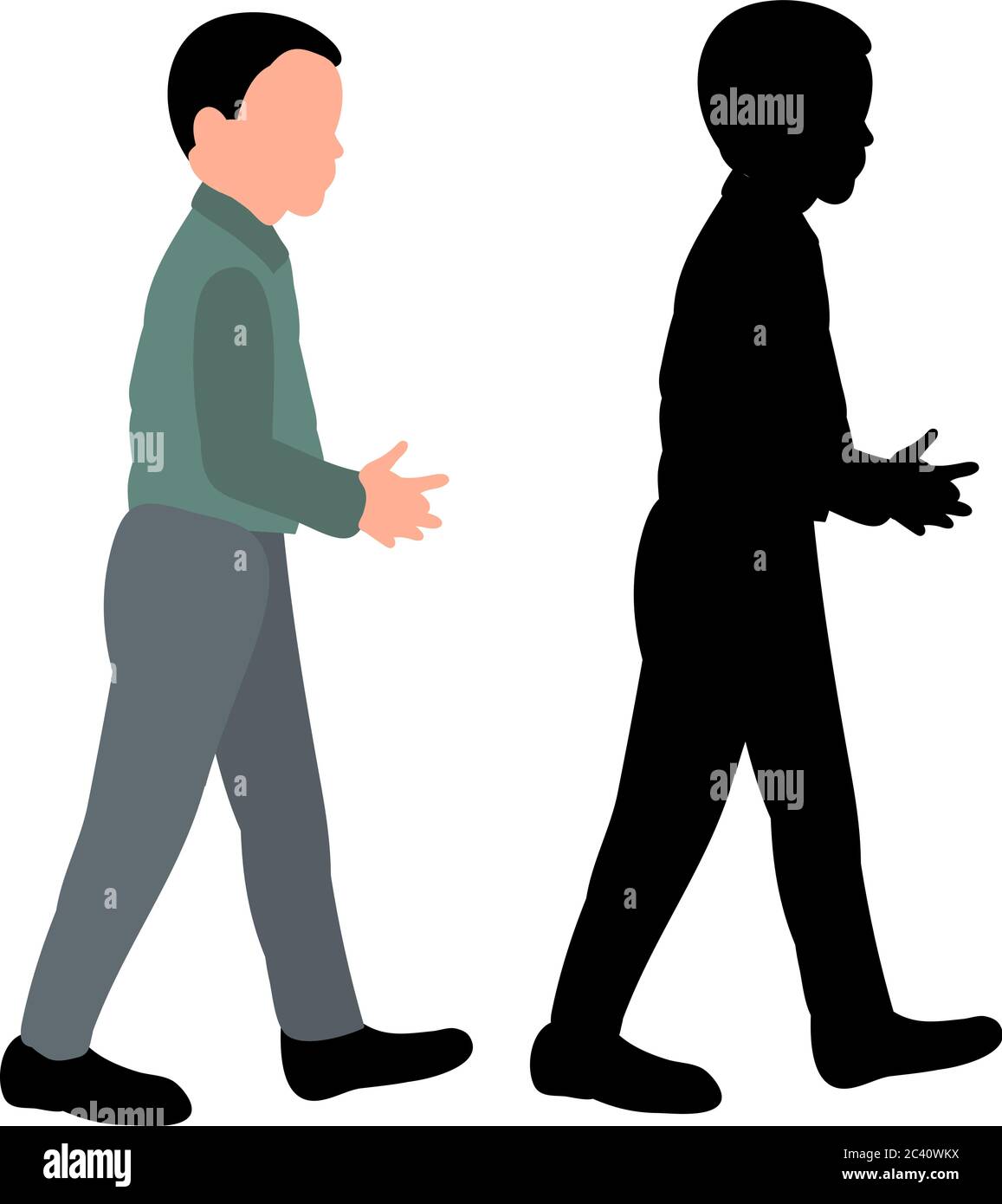 vector, on a white background, faceless kids are walking, boy Stock ...