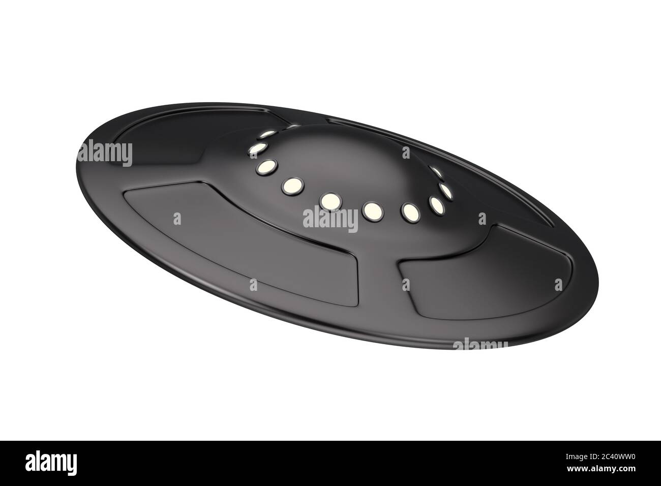 UFO Concept. Alien Spaceship or Flying Saucer on a white background. 3d ...