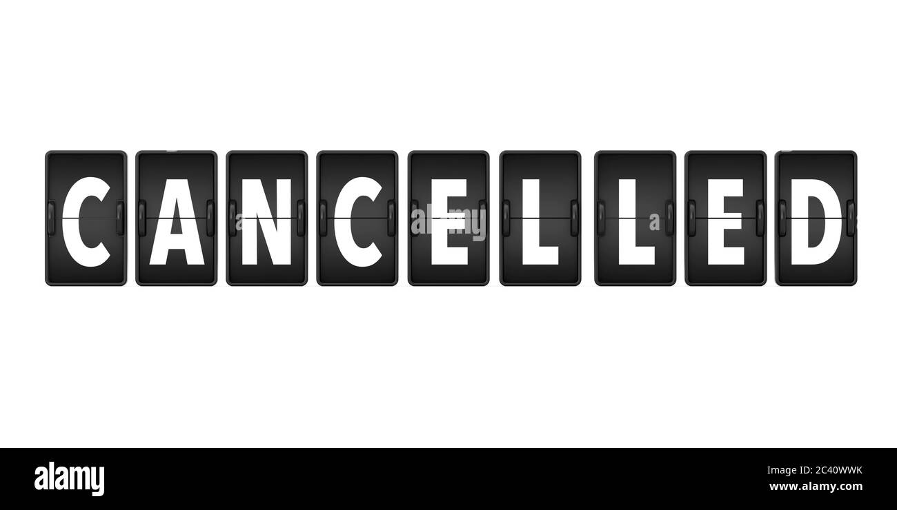 Cancelled train board Black and White Stock Photos & Images - Alamy