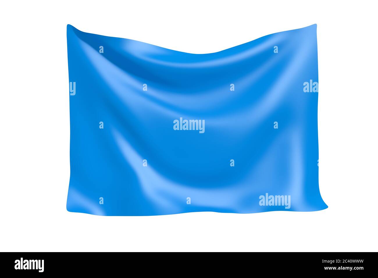 Textile Fabric Banner. Hanging Blue Cloth Banner with Blank Space for ...