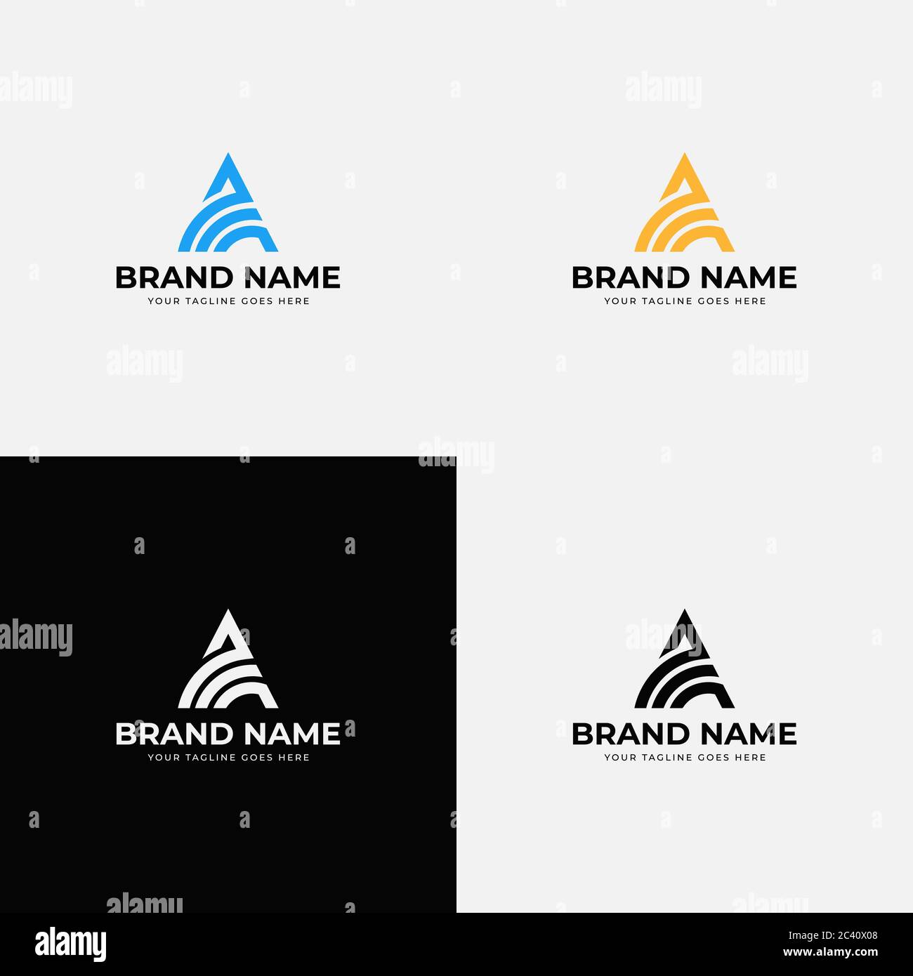 Line art Creative Modern A Letter Logo Design with Modern Trendy ...