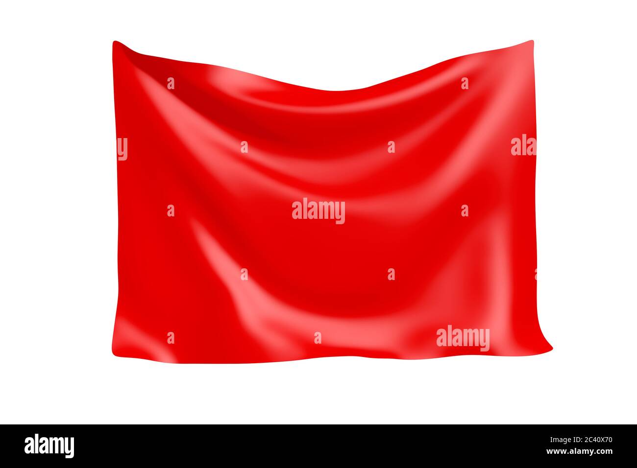 Textile Fabric Banner. Hanging Red Cloth Banner with Blank Space for ...