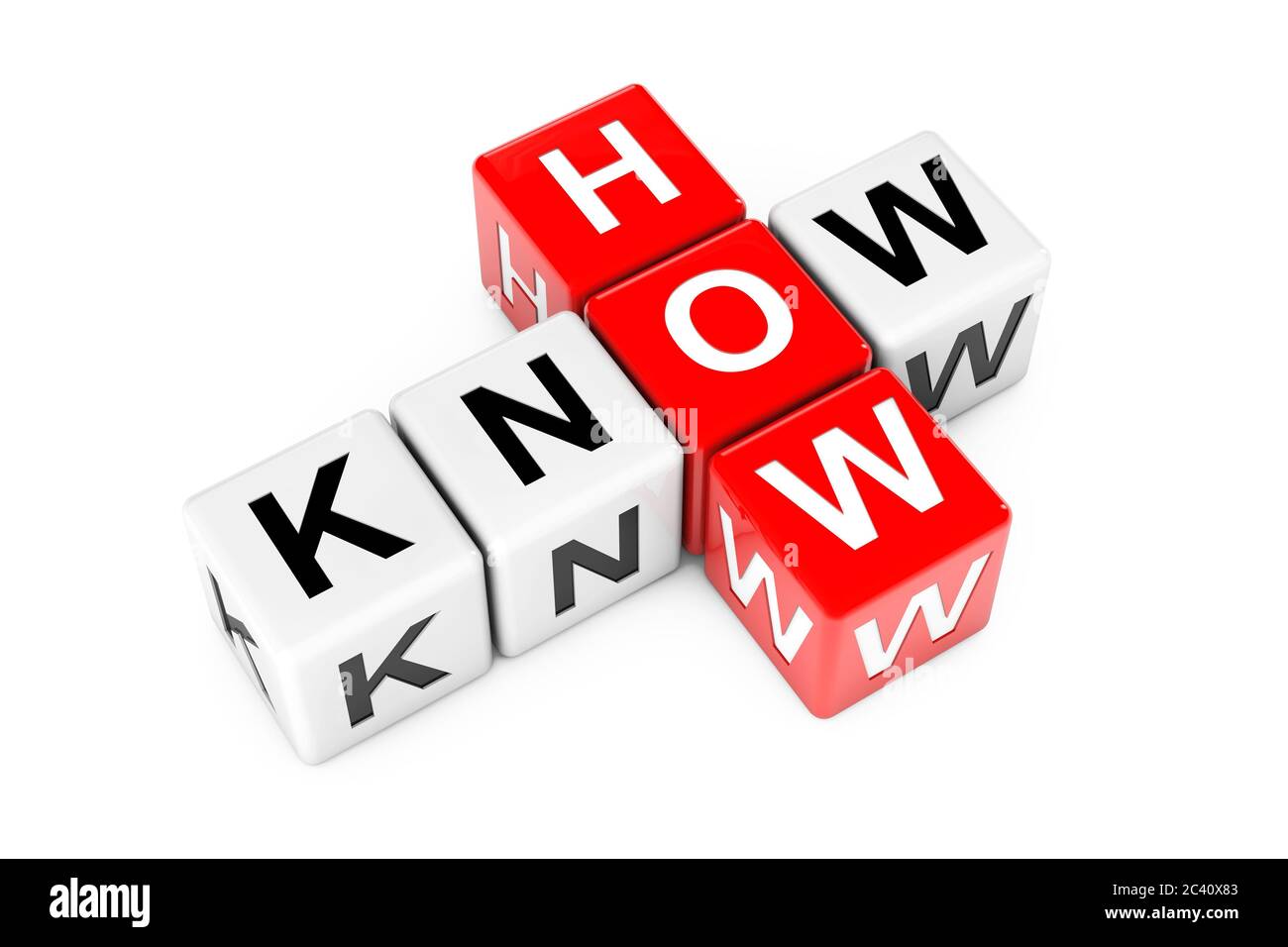 Know How Sign as Crossword Cube Blocks on a white background. 3d ...