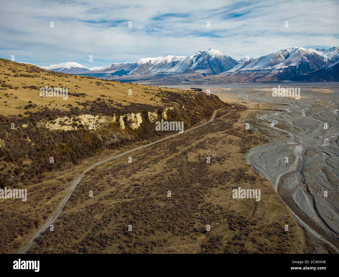 Scenic aerial view of Aoraki Or Mt Cook, South Island, New Zealand ...