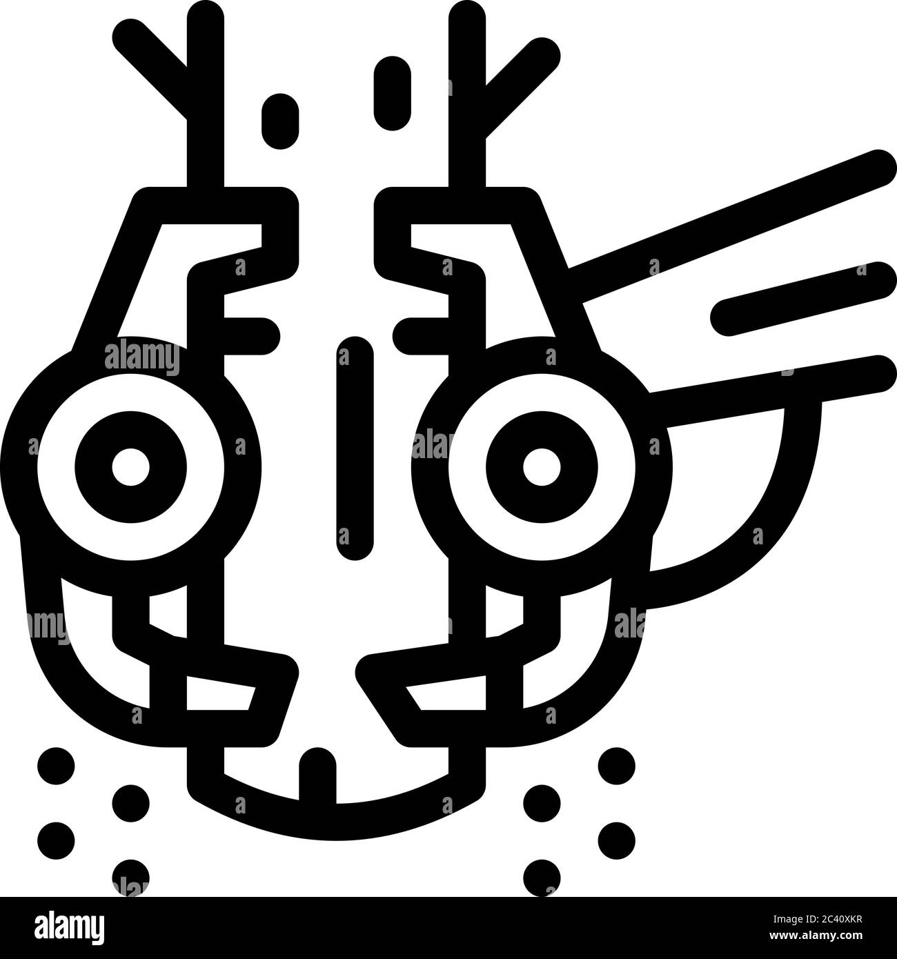 tree felling machine icon vector outline illustration Stock Vector ...