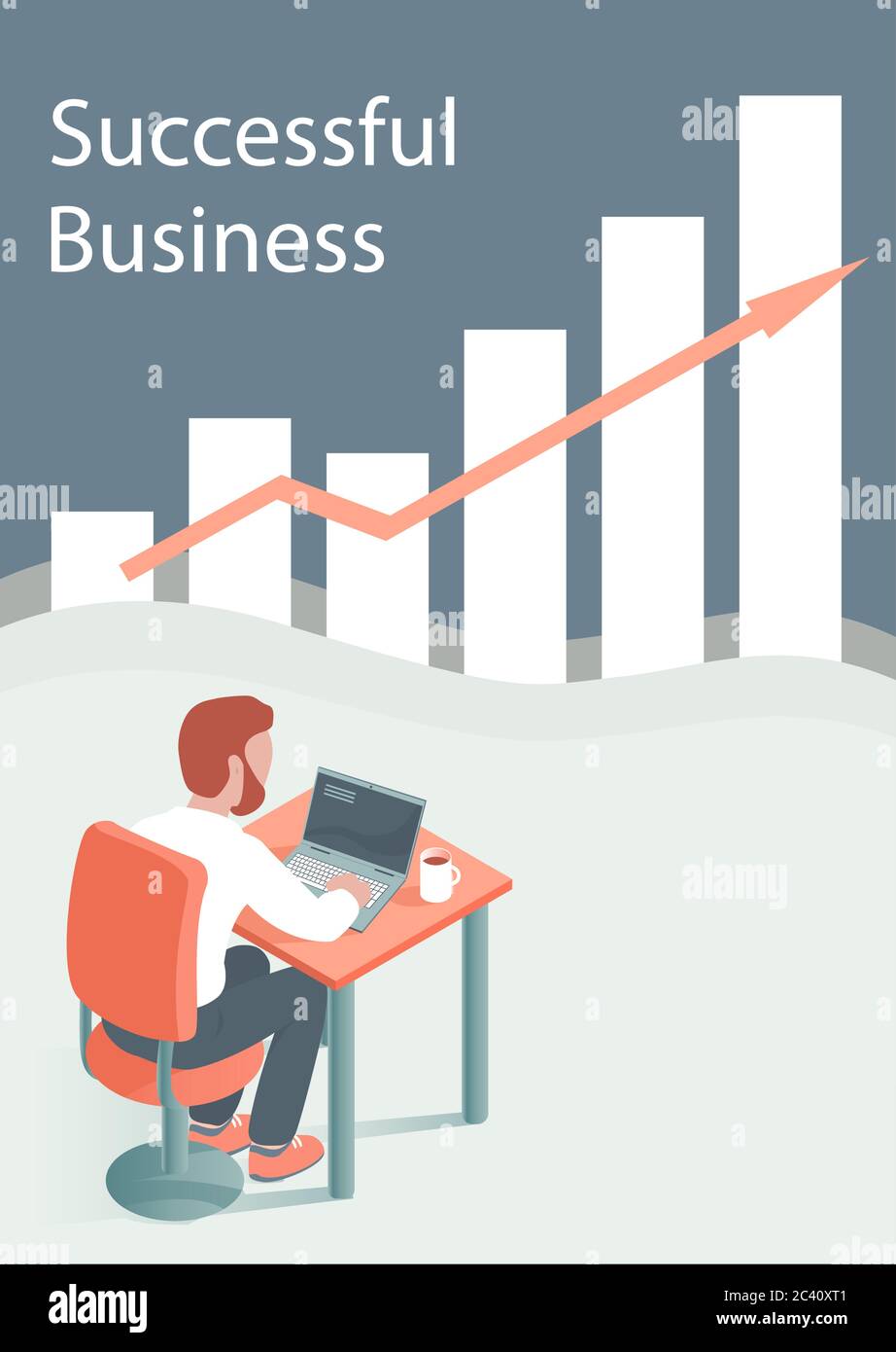 Man beard working computer Stock Vector Images - Alamy