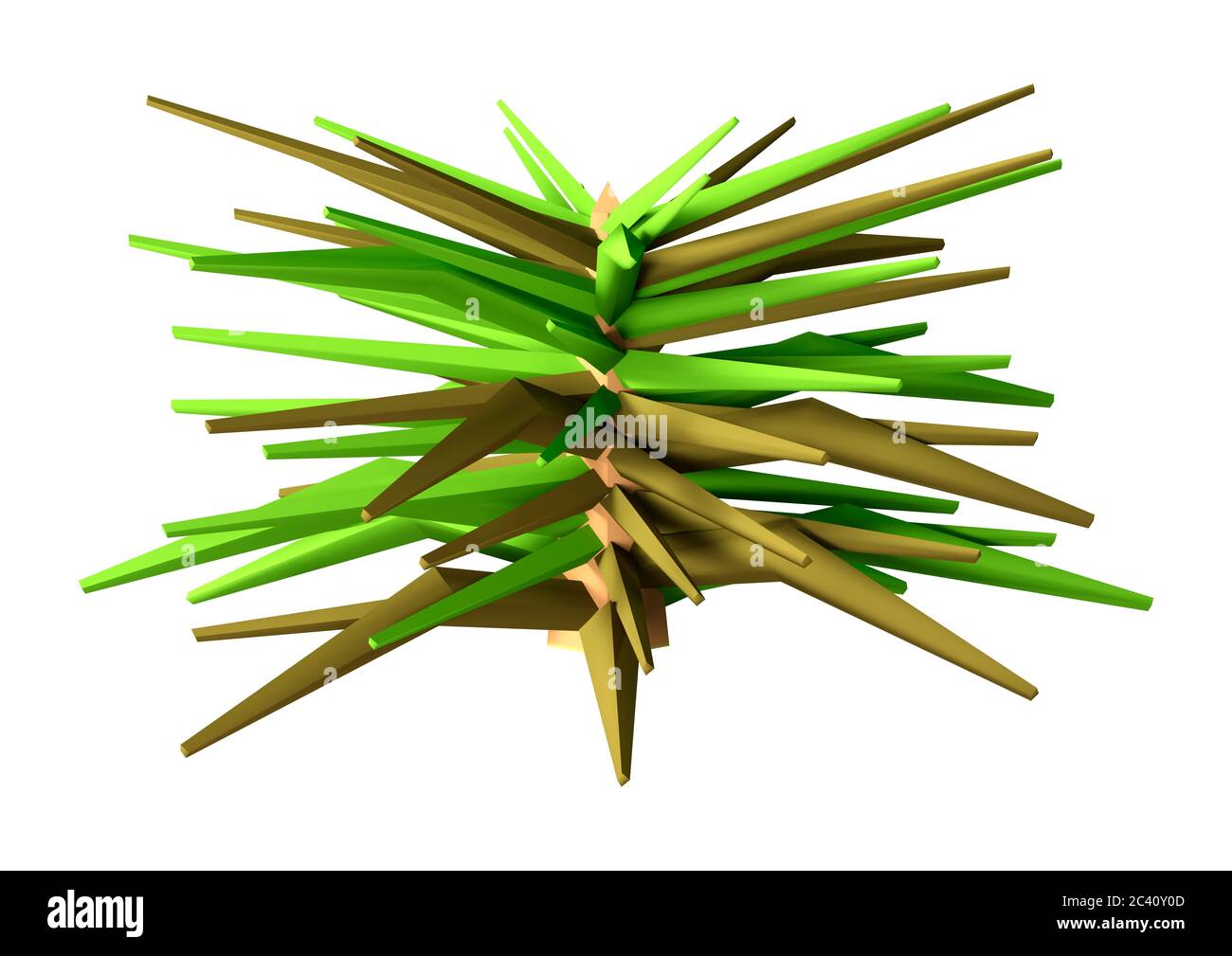 3D rendering of a green single moss isolated on white background Stock ...