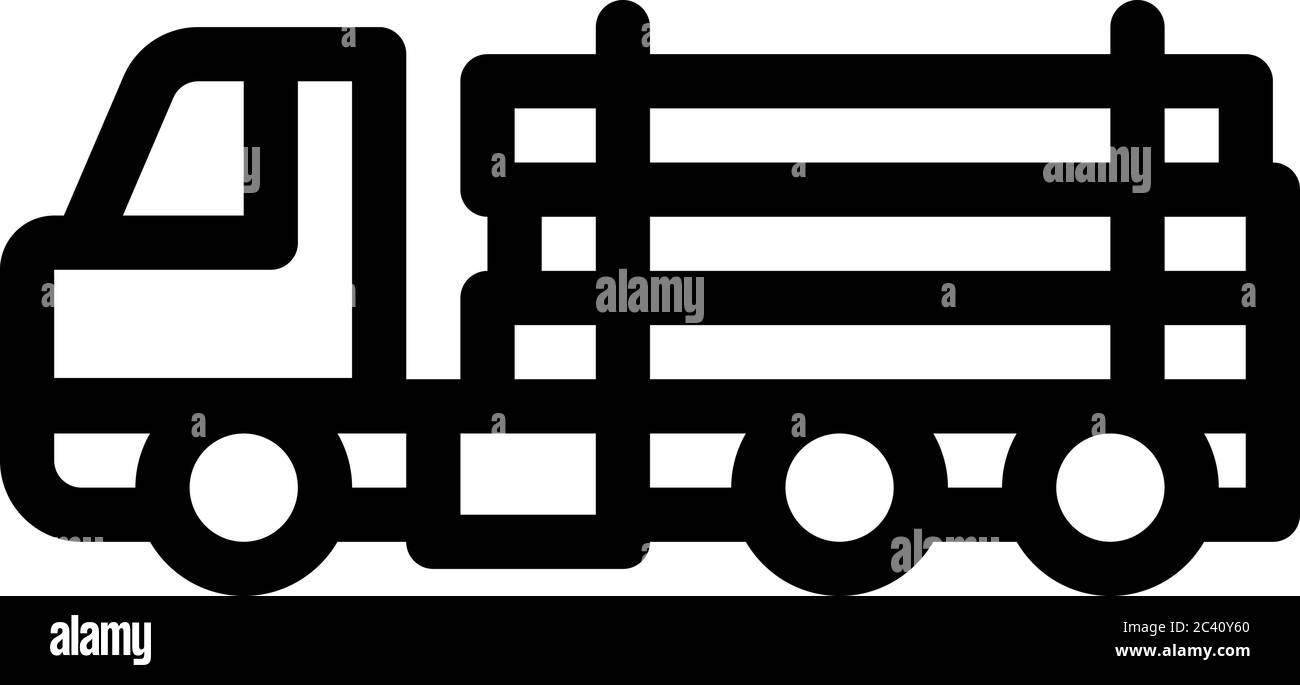logging delivery truck icon vector outline illustration Stock Vector ...