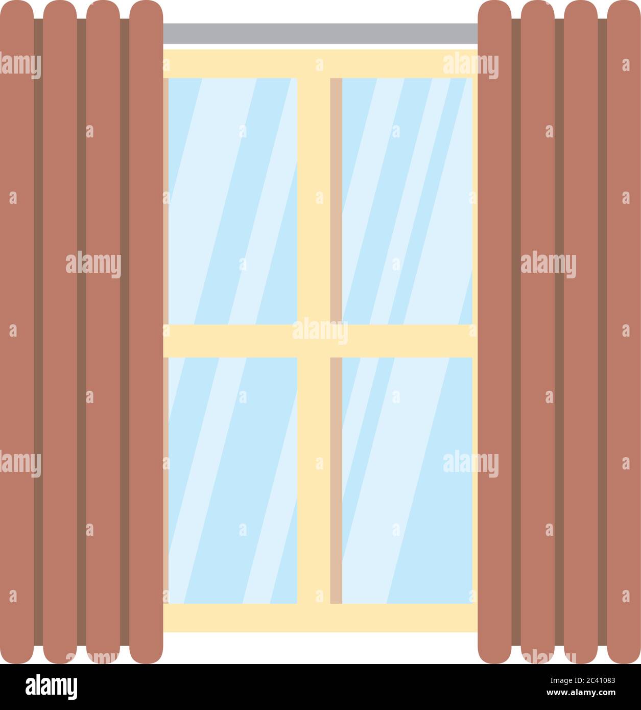 window with curtains design, architecture home and house theme Vector ...