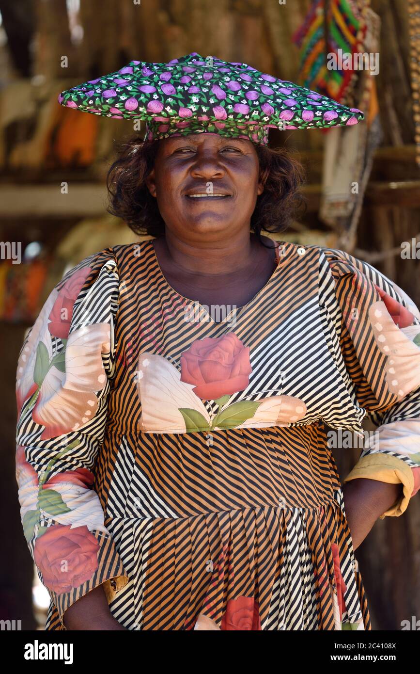 KAOKOLAND, NAMIBIA - FEB 1, 2016: Unidentified Herero Woman in ...