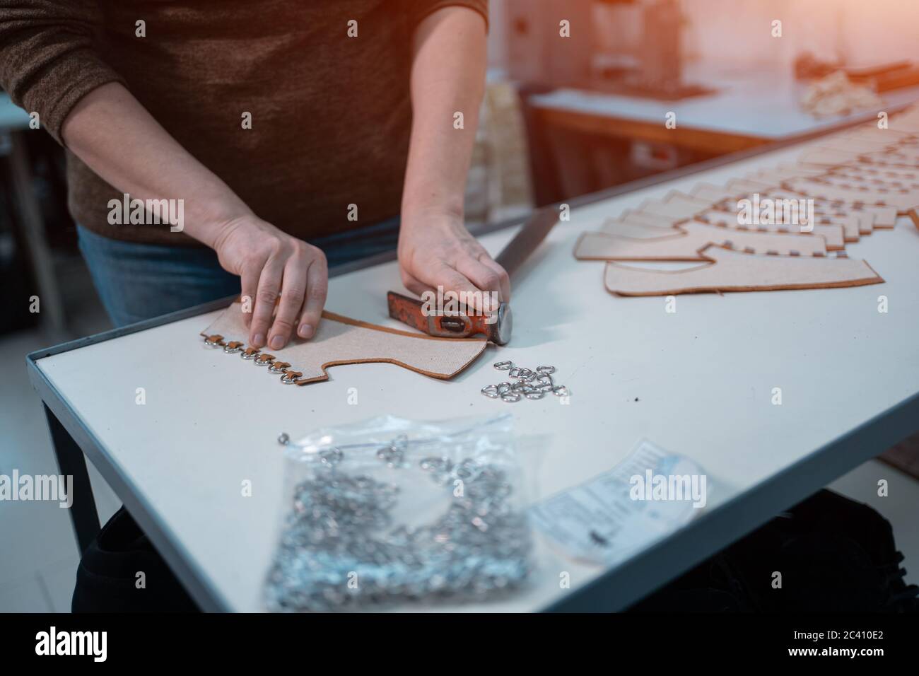 Leather cutting knife hi-res stock photography and images - Alamy