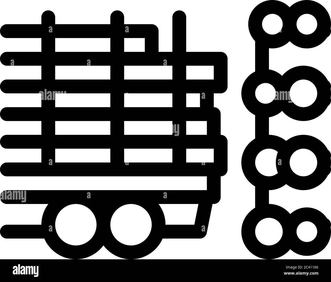 logging tree truck icon vector outline illustration Stock Vector Image ...