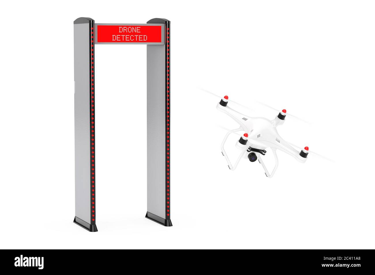 Safe Security Walkthrough Gates With Metal Detectors Detected Air Drone ...