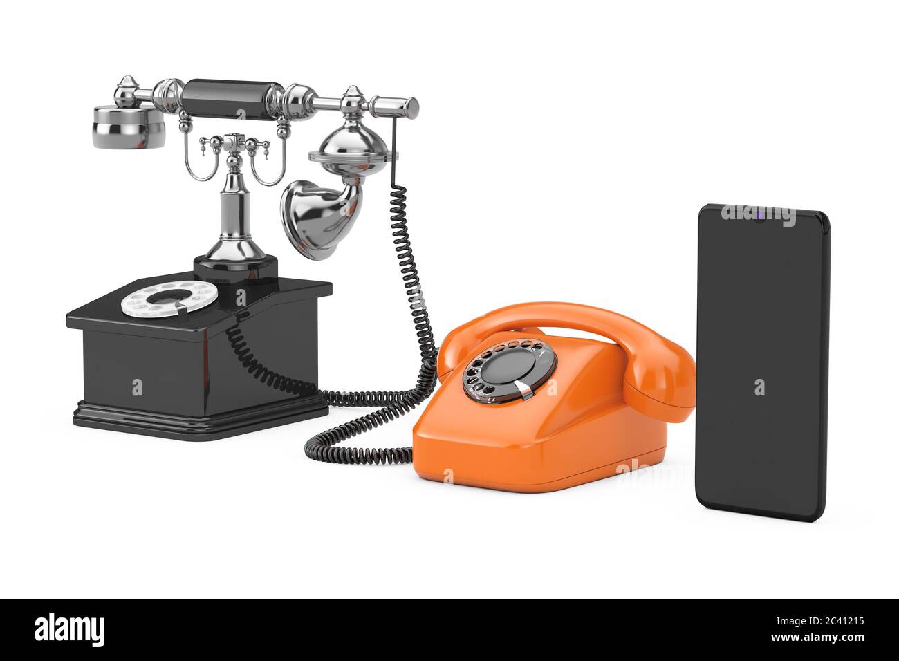 Technology Evolution Concept. Progress from Retro Rotary Phone to ...