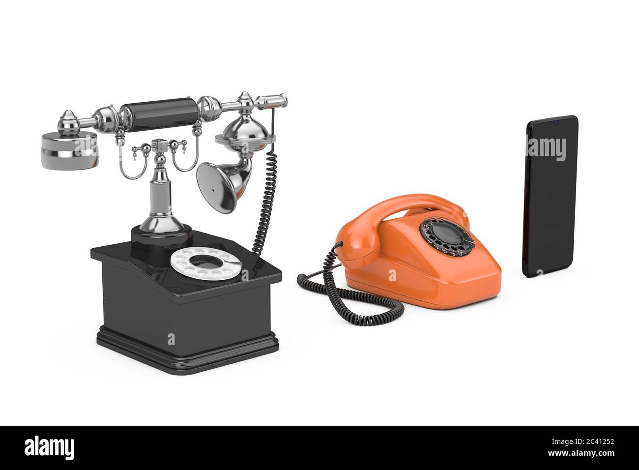 Technology Evolution Concept. Progress from Retro Rotary Phone to ...