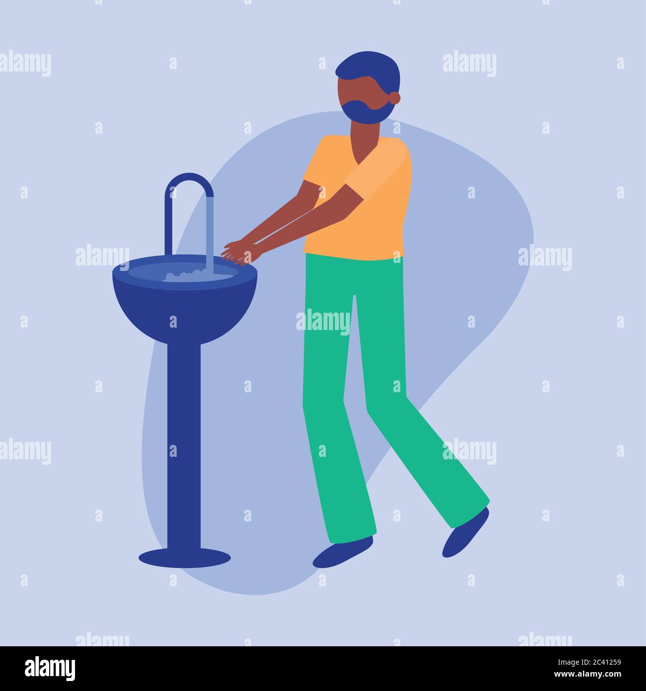 Man washing her hands design, Hygiene wash health and clean theme ...