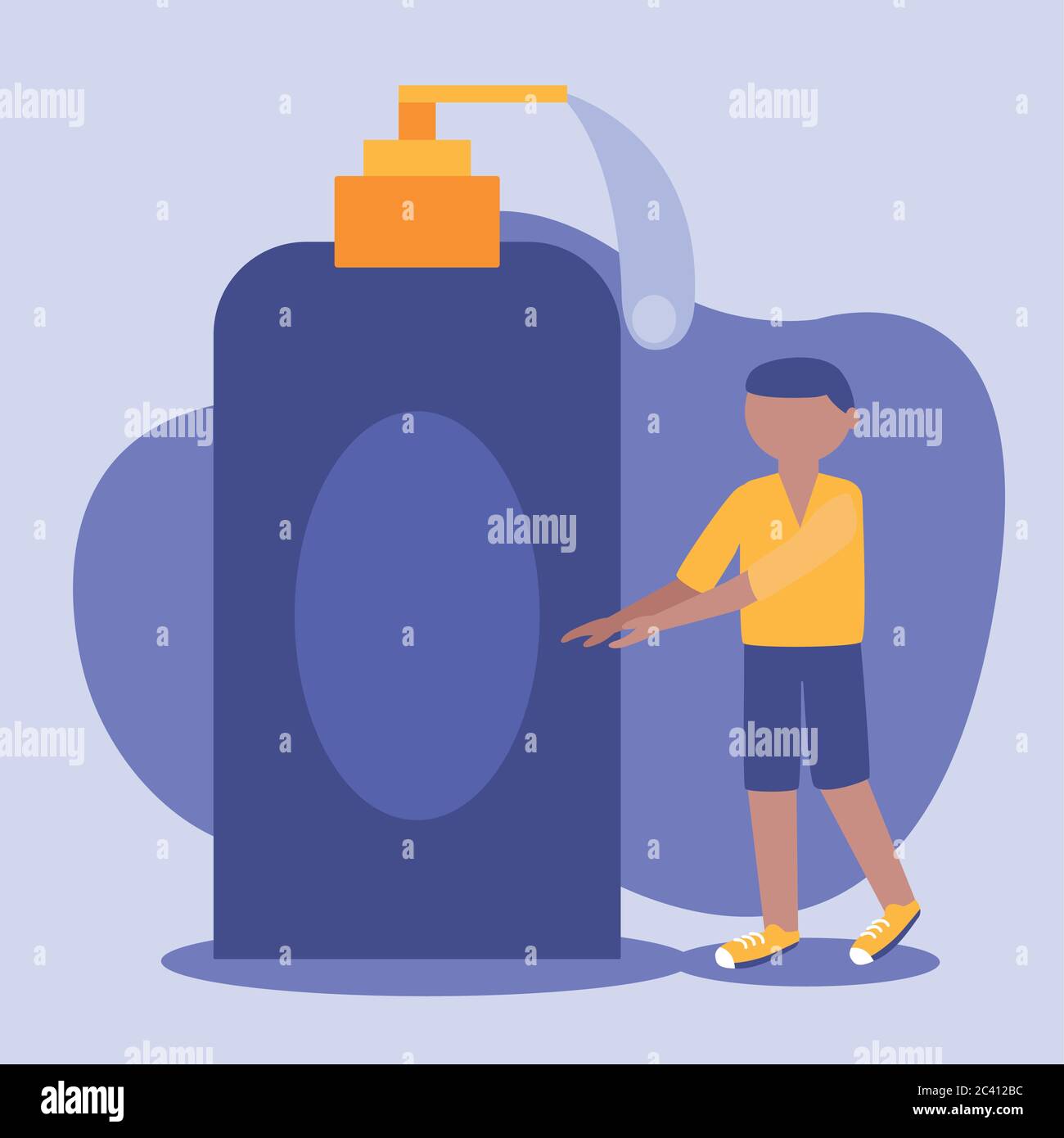 Man washing her hands with sanitizer design, Hygiene wash health and ...