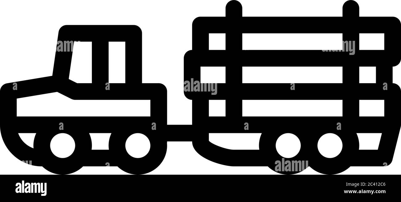 logging delivery transport icon vector outline illustration Stock ...