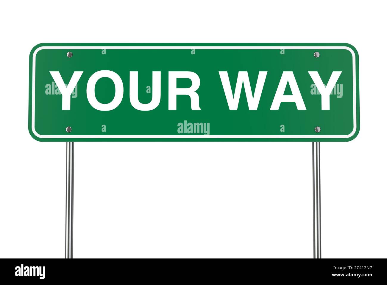 Your Way Road Sign on a white background. 3d Rendering Stock Photo - Alamy