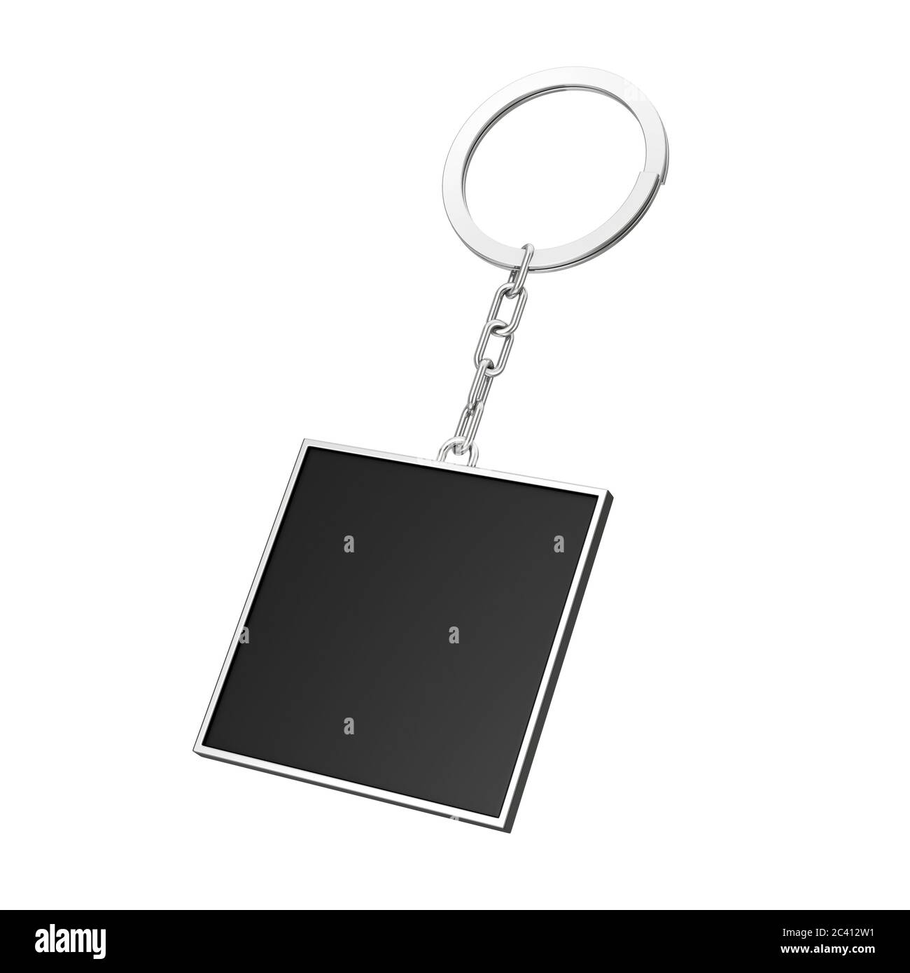 Elegant Black Rectangle Keychain with Blank Space for Your Design on a ...
