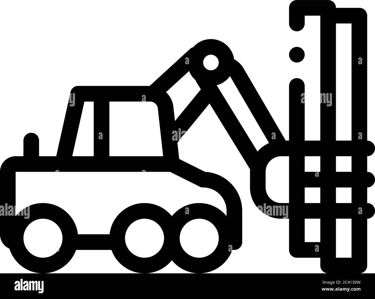 logging machine icon vector outline illustration Stock Vector Image ...