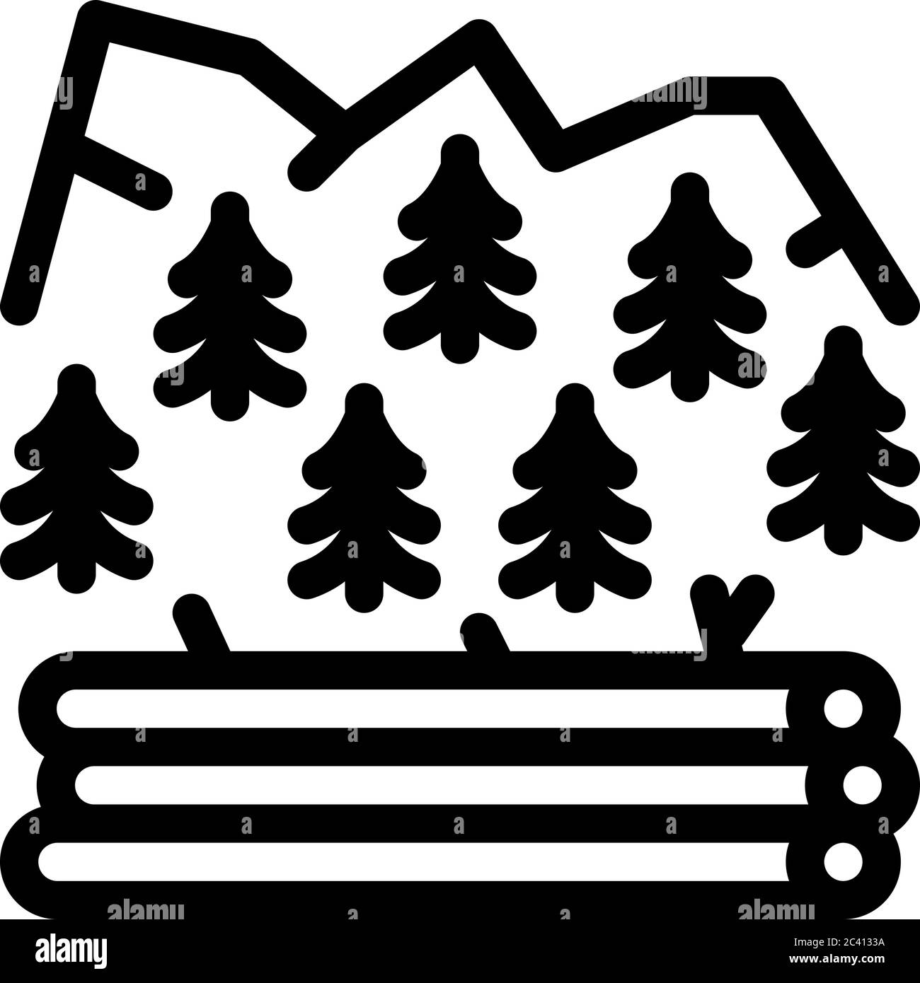 logging forest icon vector outline illustration Stock Vector Image ...