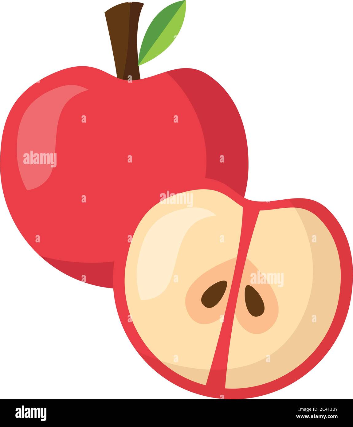 Apple design, Fruit healthy organic food sweet and nature theme Vector ...
