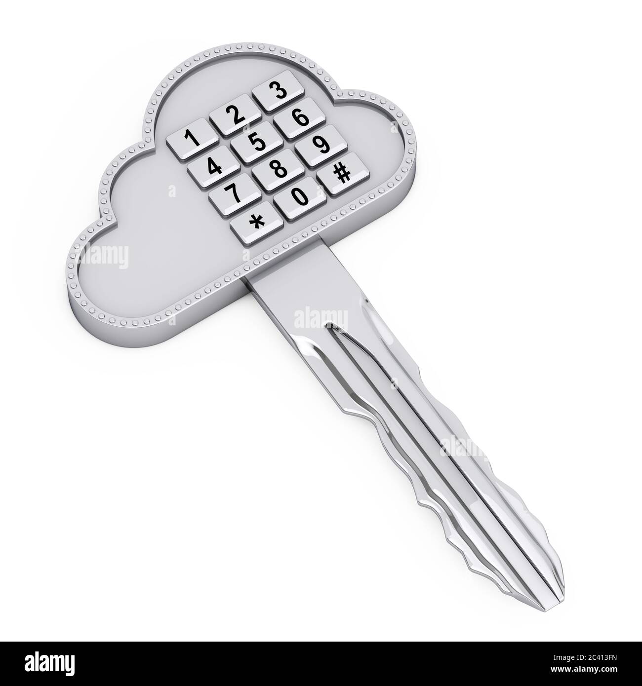 Internet Security Concept. Cloud Key with Digital Entry Keypad on a ...