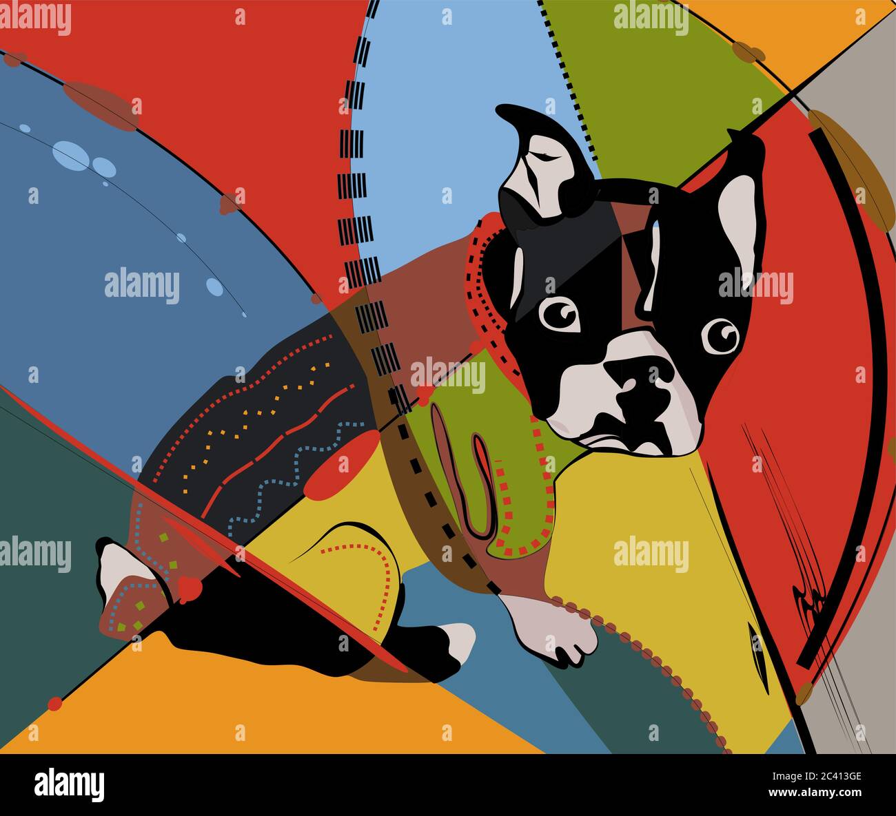 Colorful background, expressionism art style,abstract dog Stock Vector ...