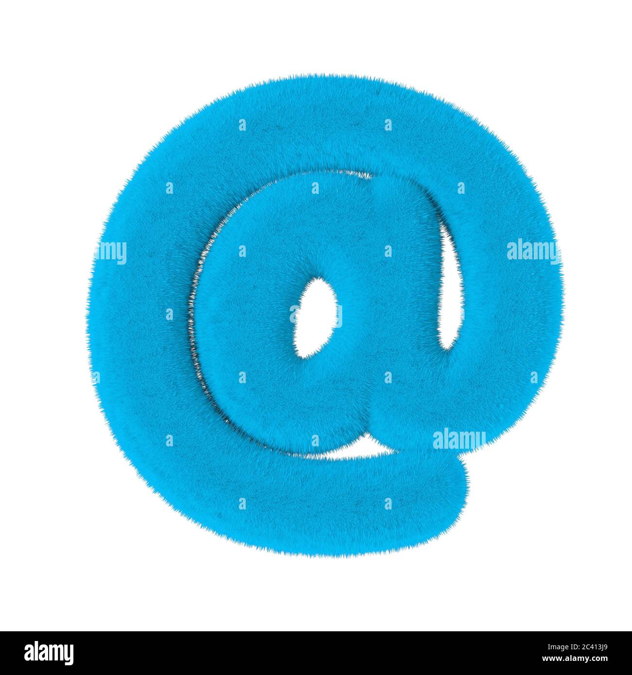 Internet Mail E-mail Sign as Blue Fur on a white background. 3d ...