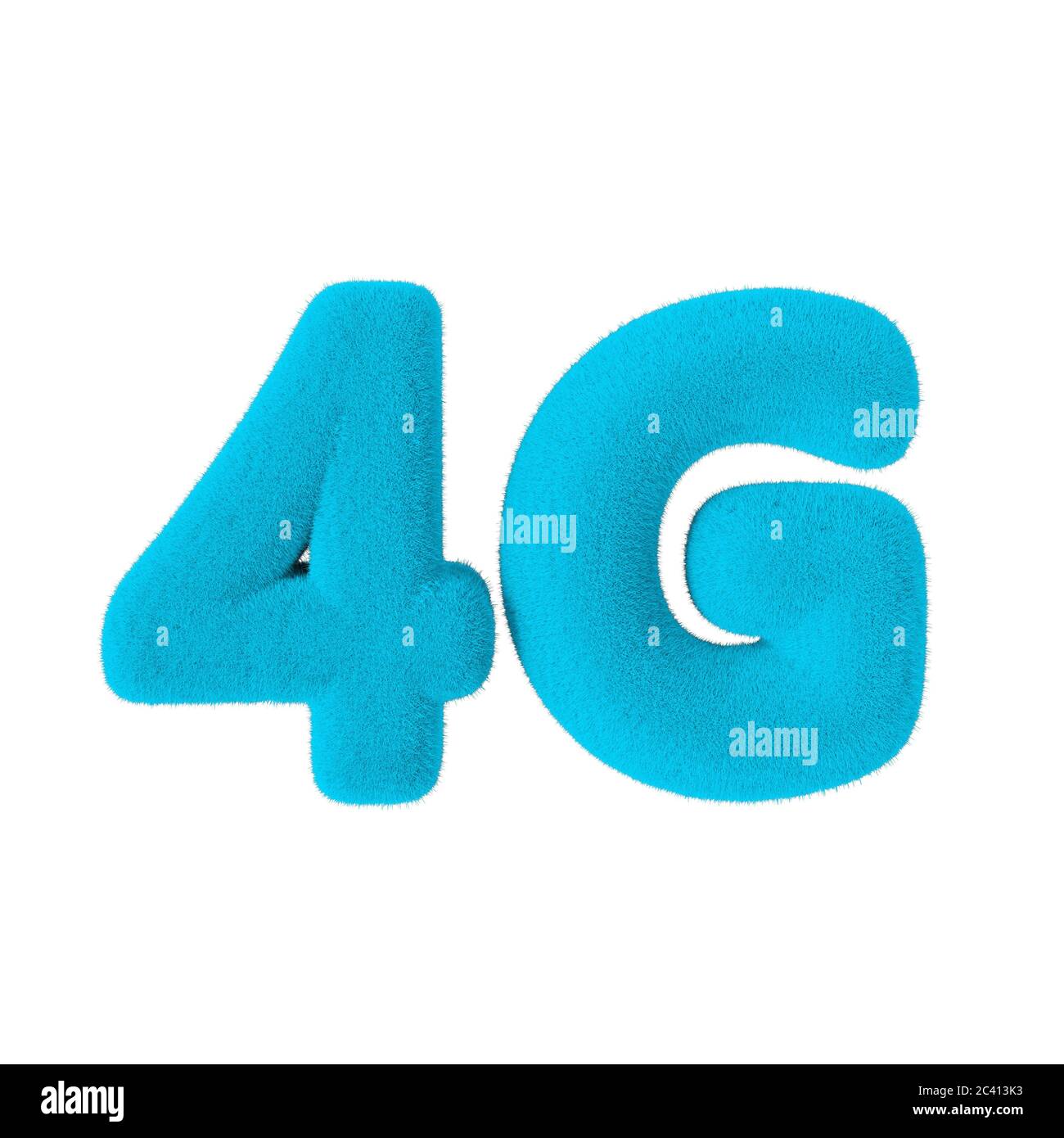 4G Network Sign as Blue Fur on a white background. 3d Rendering Stock ...