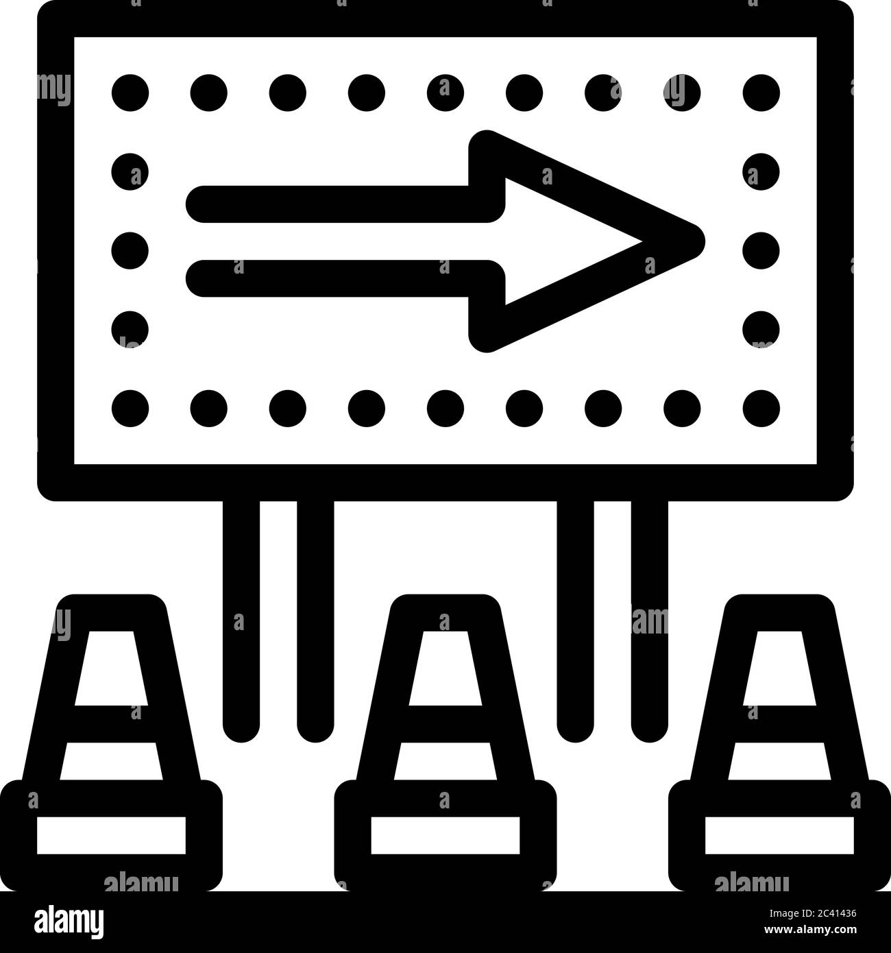 road mark show direction icon vector outline illustration Stock Vector ...