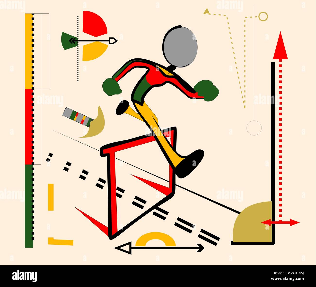 Abstract light background ,expressionism art style,obstacle course ...