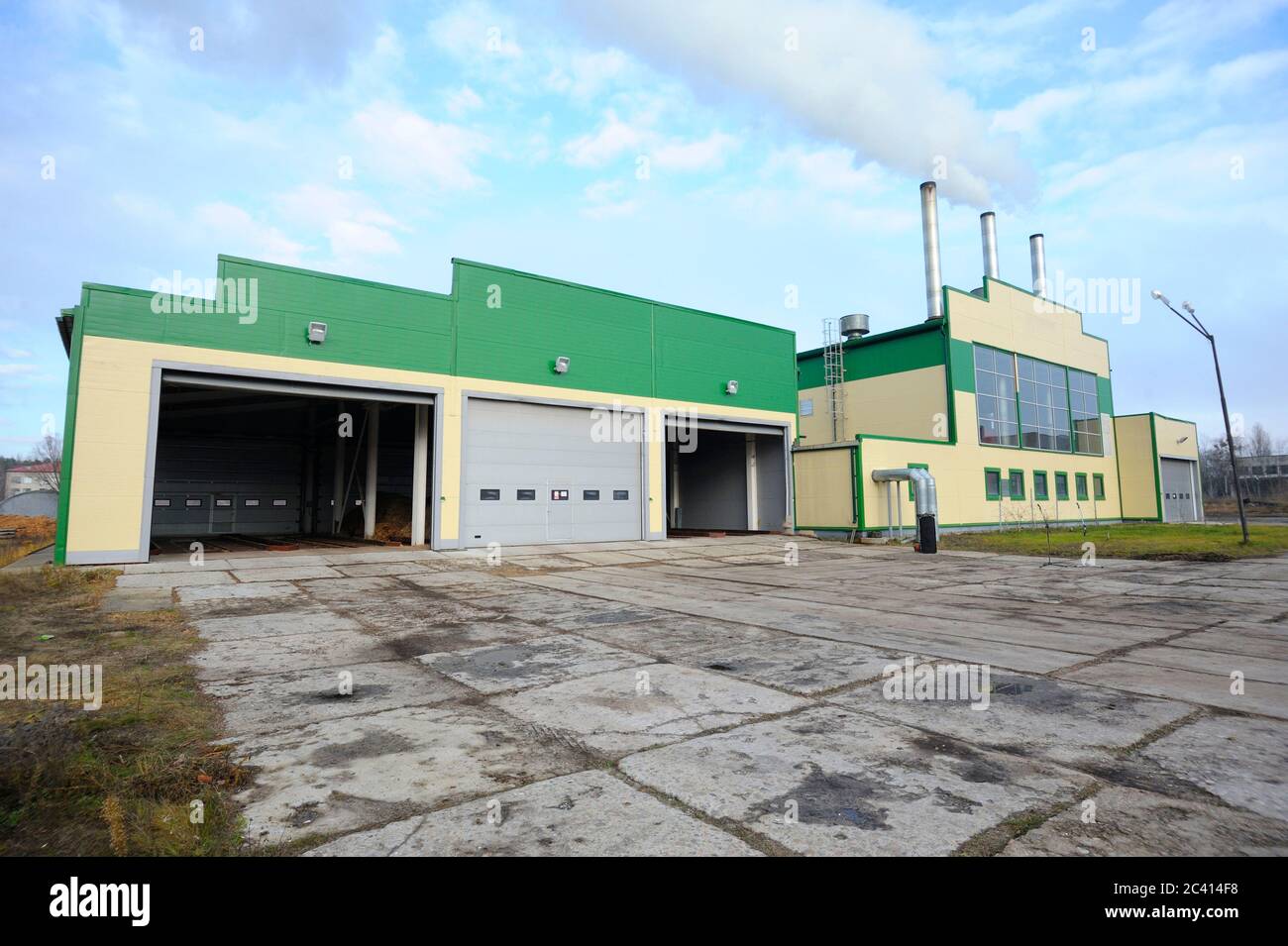 The plant, boiler-house using biofuel - wood chip Stock Photo - Alamy